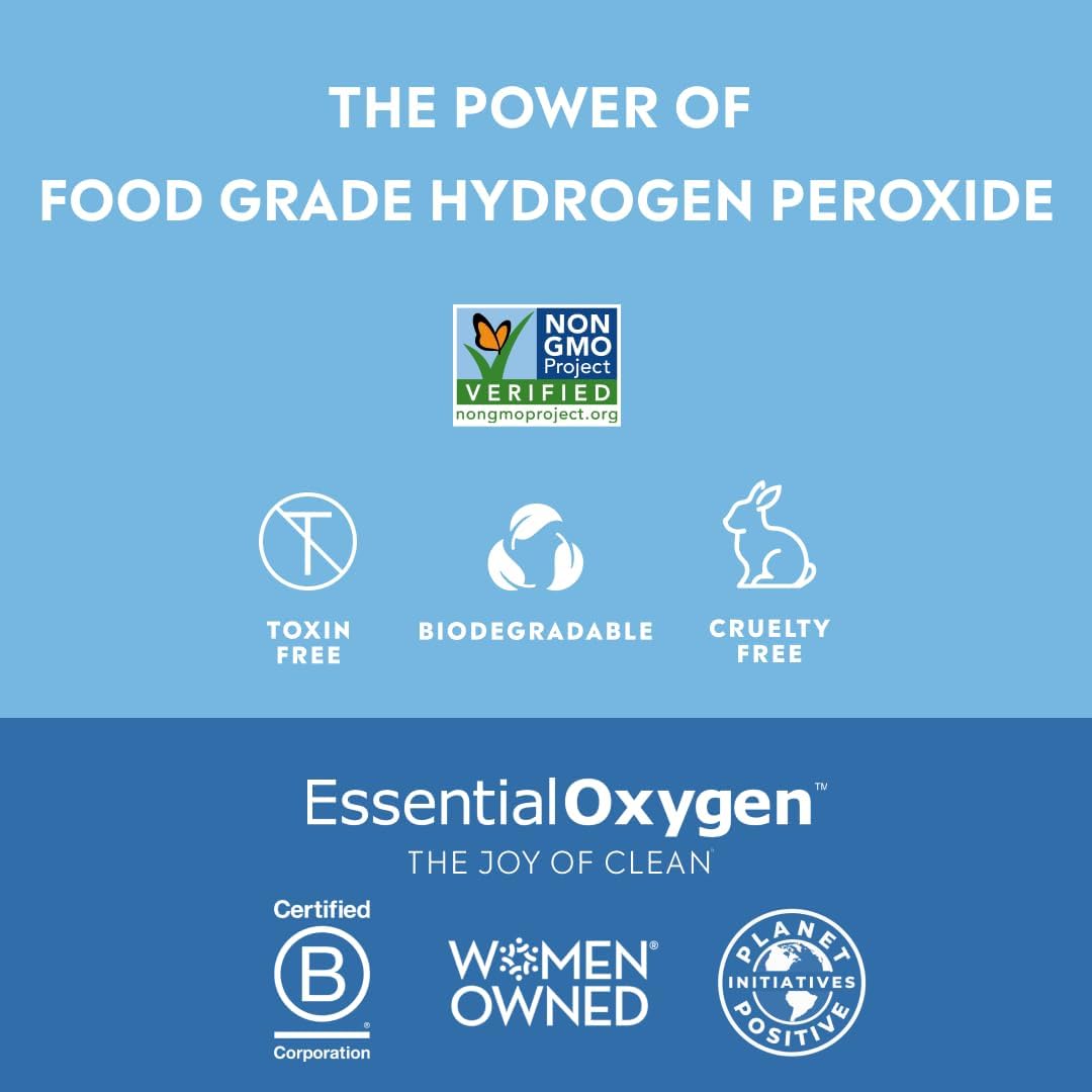 Essential Oxygen Food Grade Hydrogen Peroxide 3% USP - 473ml – Organic ...