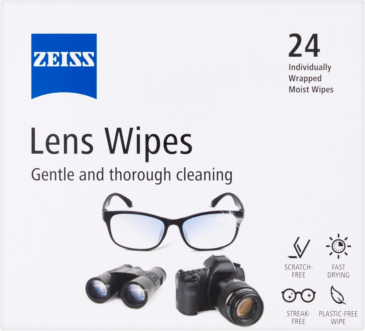 ZEISS Lens Cleaning Wipes | 24 Pack for Glasses, Screens & Camera ...