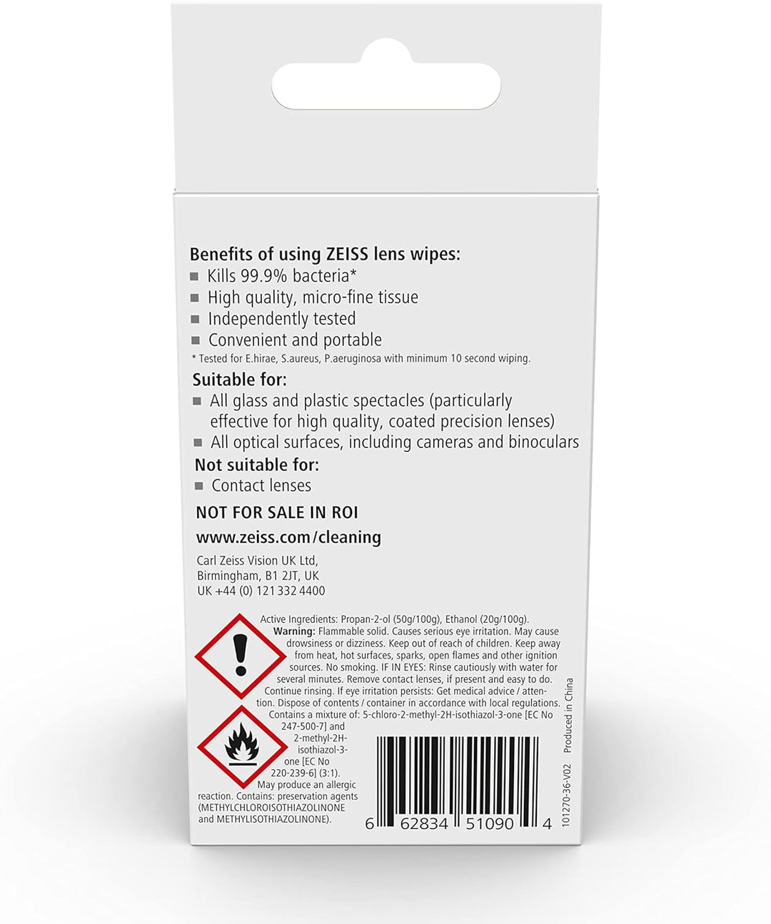 ZEISS Lens Cleaning Wipes with Alcohol | 30 Individually Wrapped Wipes ...