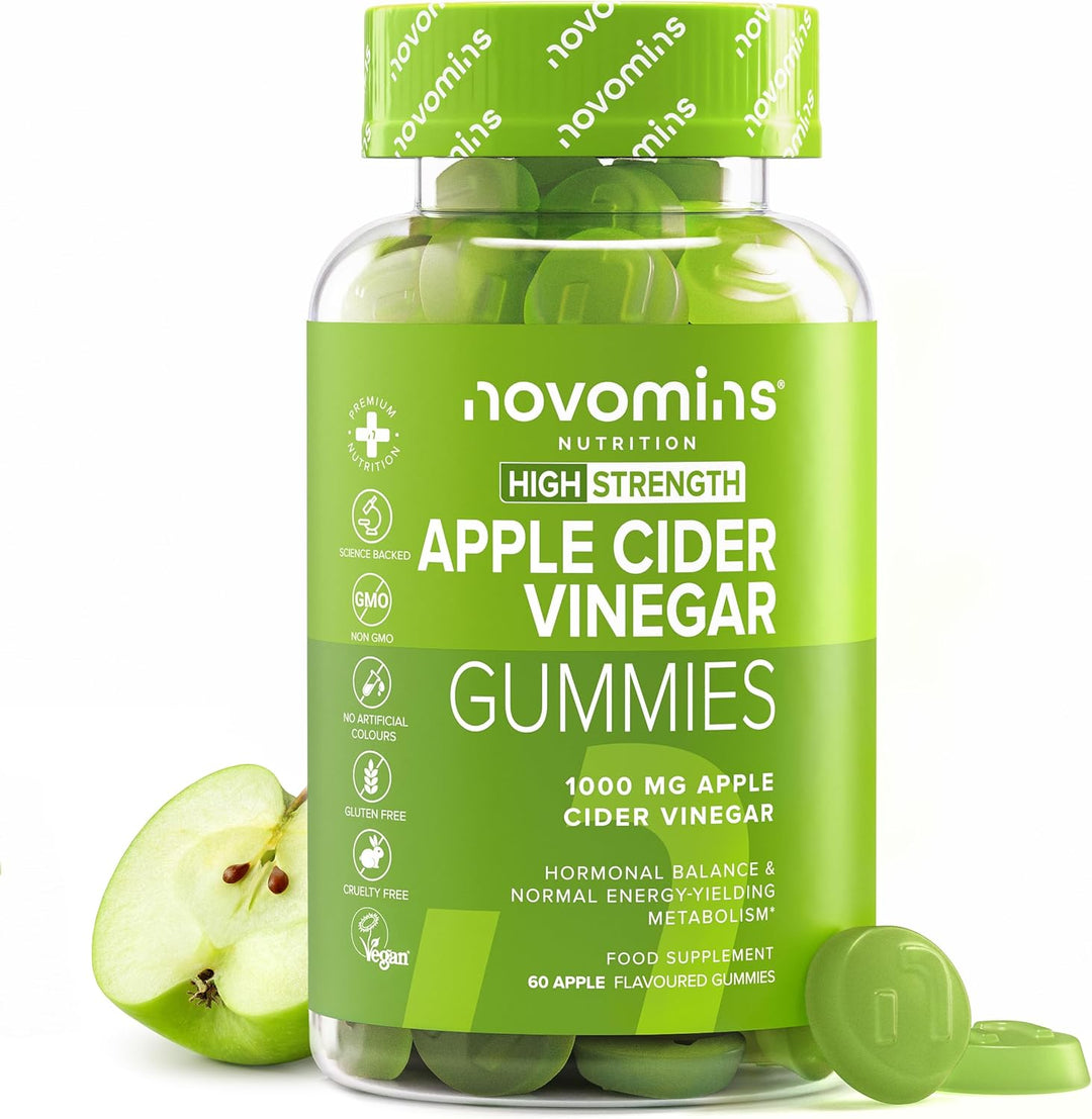 Novomins Apple Cider Vinegar 1000mg Gummies Apple 60 Count – Organic ...