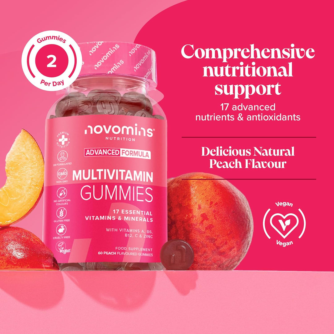 Novomins Multivitamin Gummies Peach 60 Count – Organic Bargains